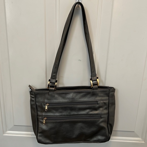 SAS | Bags | Sas Leather Metallic Gray With Black Interior Guc | Poshmark